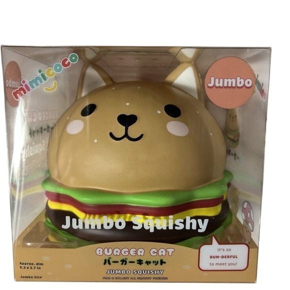 MIMI & COCO | Toys | Mimicoco Jumbo Squishy Burger Cat New | Poshmark